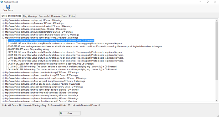 Screenshots Batch Html Validator